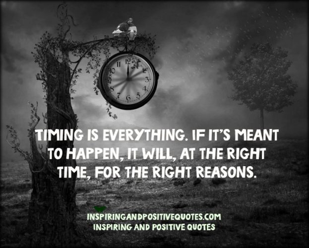 Timing is everything. - Inspiring And Positive Quotes