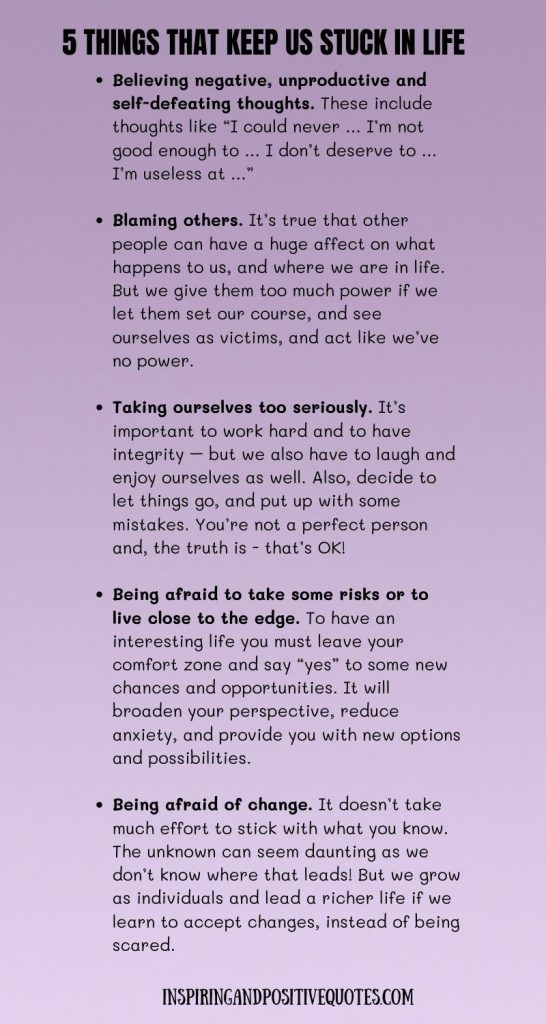 5 Things that Keep us Stuck in Life - Inspiring And Positive Quotes