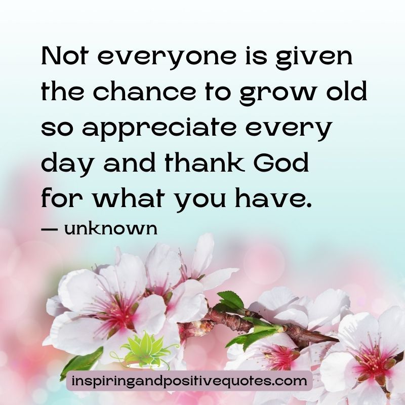 Not everyone is given the chance to grow old. - Inspiring And Positive ...